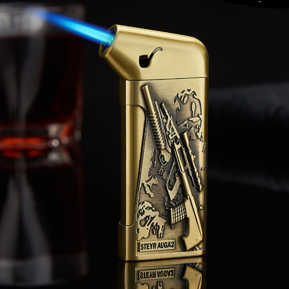 Classical Pipe Lighter Blue Jet Flame Butane Gas Creative Lighter ...