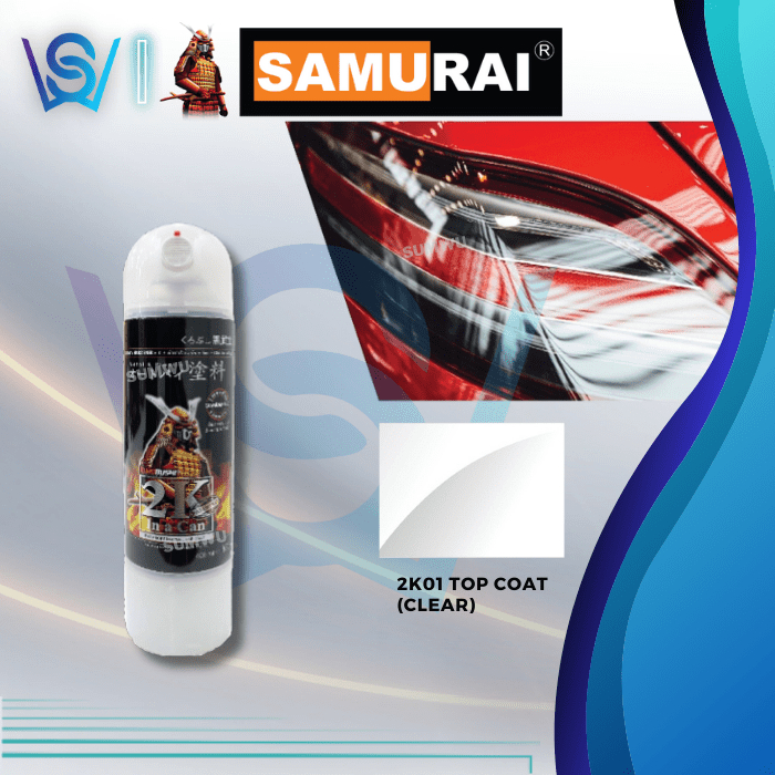 【100% Original】SAMURAI Spray Paint 2K Coat 400ml Clear DIY Car Spray ...