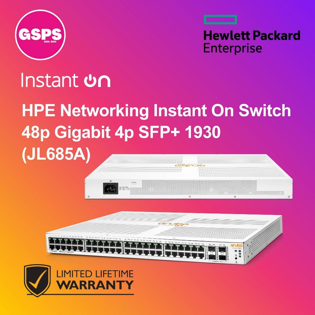 HPE Networking Instant On Switch 48p Gigabit 4p SFP+ 1930 (JL685A ...