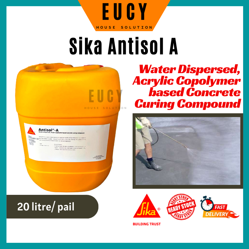 SIKA ANTISOL A (20L) Water Dispersed Acrylic Copolymer Concrete Curing Compound/Ready Use ...