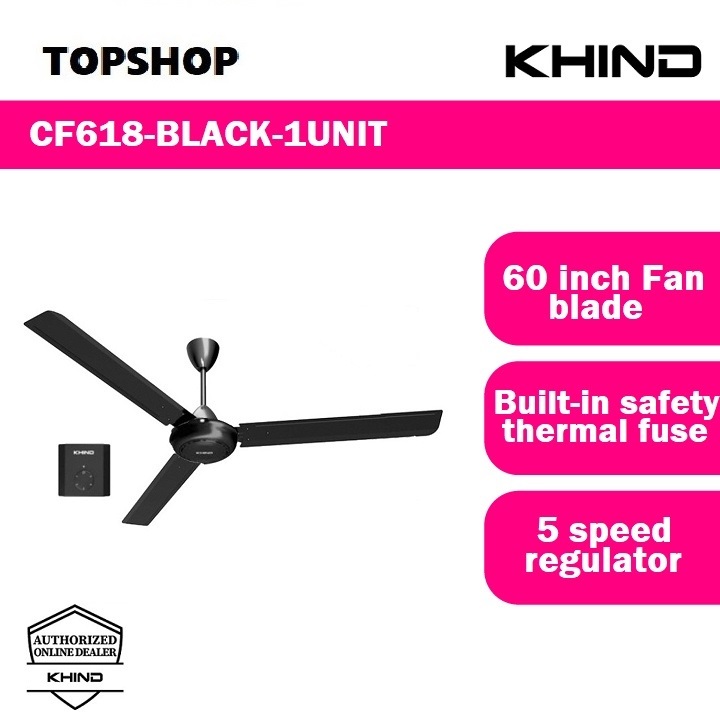 Khind CF618B CF618 60" Ceiling Fan (SIRIM CERTIFIED) | Shopee Malaysia