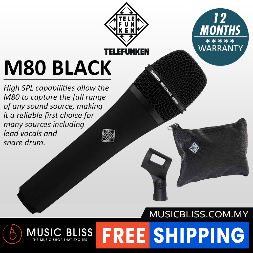 Telefunken M80 Supercardioid Dynamic Handheld Vocal Microphone - Black / CherryWood / OakWood ...