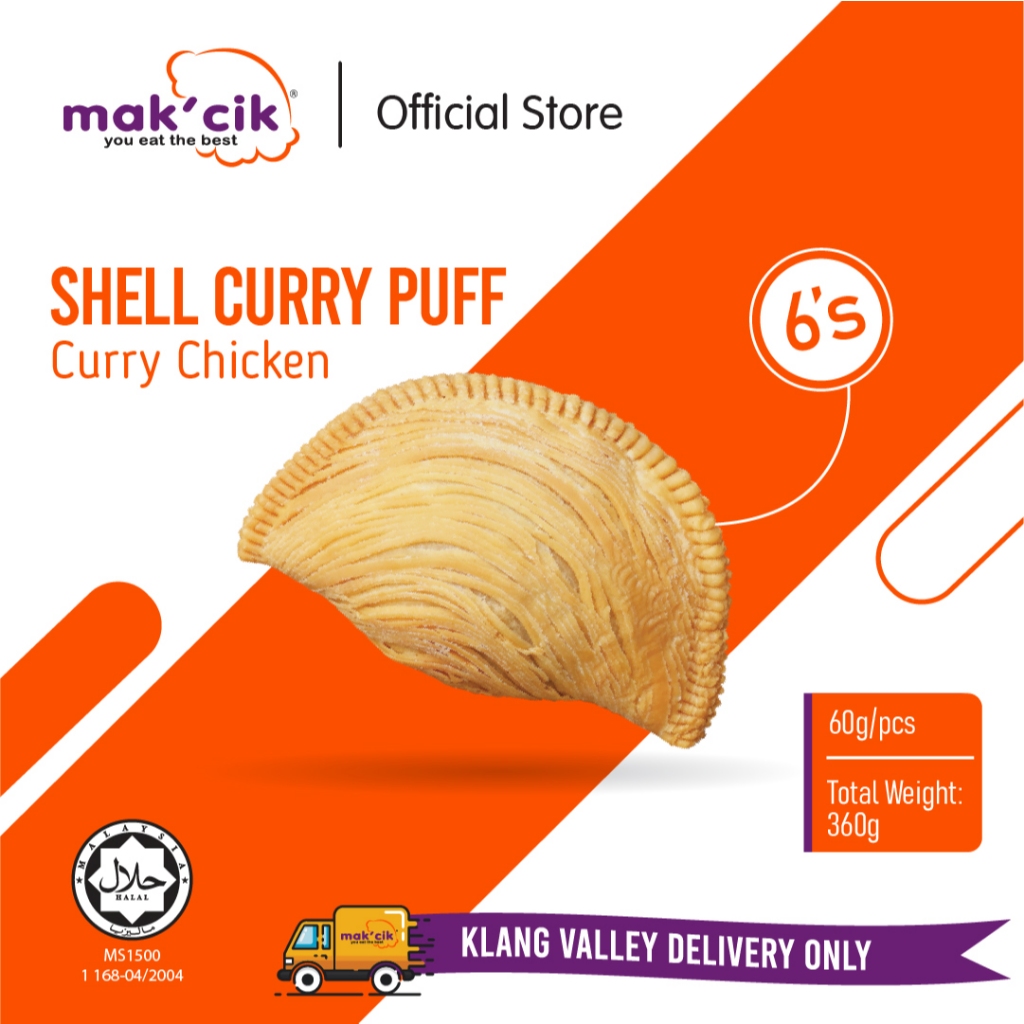 Mak'Cik Shell Curry Puff - Curry Chicken 360g (6pcs) | Shopee Malaysia