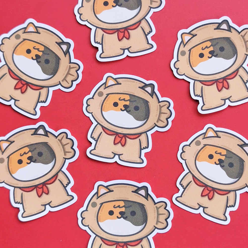 Waterproof/Vinyl Sticker Flake Big Size - Taiyaki Cat | Shopee Malaysia