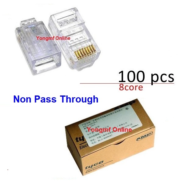 AMP Tycon RJ45 Cat5 Modular Plug Network Connector (100 pcs) (PC-008 ...