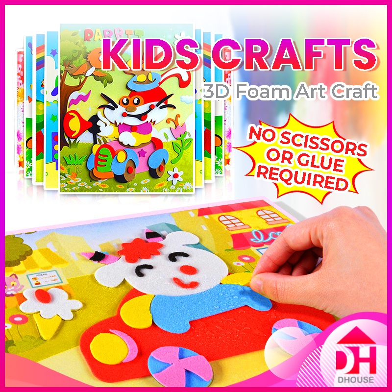 Kids DIY Art Craft 3D EVA Foam Sticker Pre-Cut Kindergarten Puzzle ...