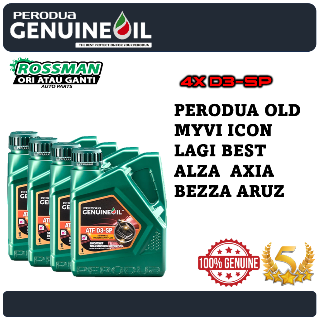 4 Botol - Original Perodua ATF ( D3-SP / SP3 ) Gear Oil - Myvi , Aruz ...