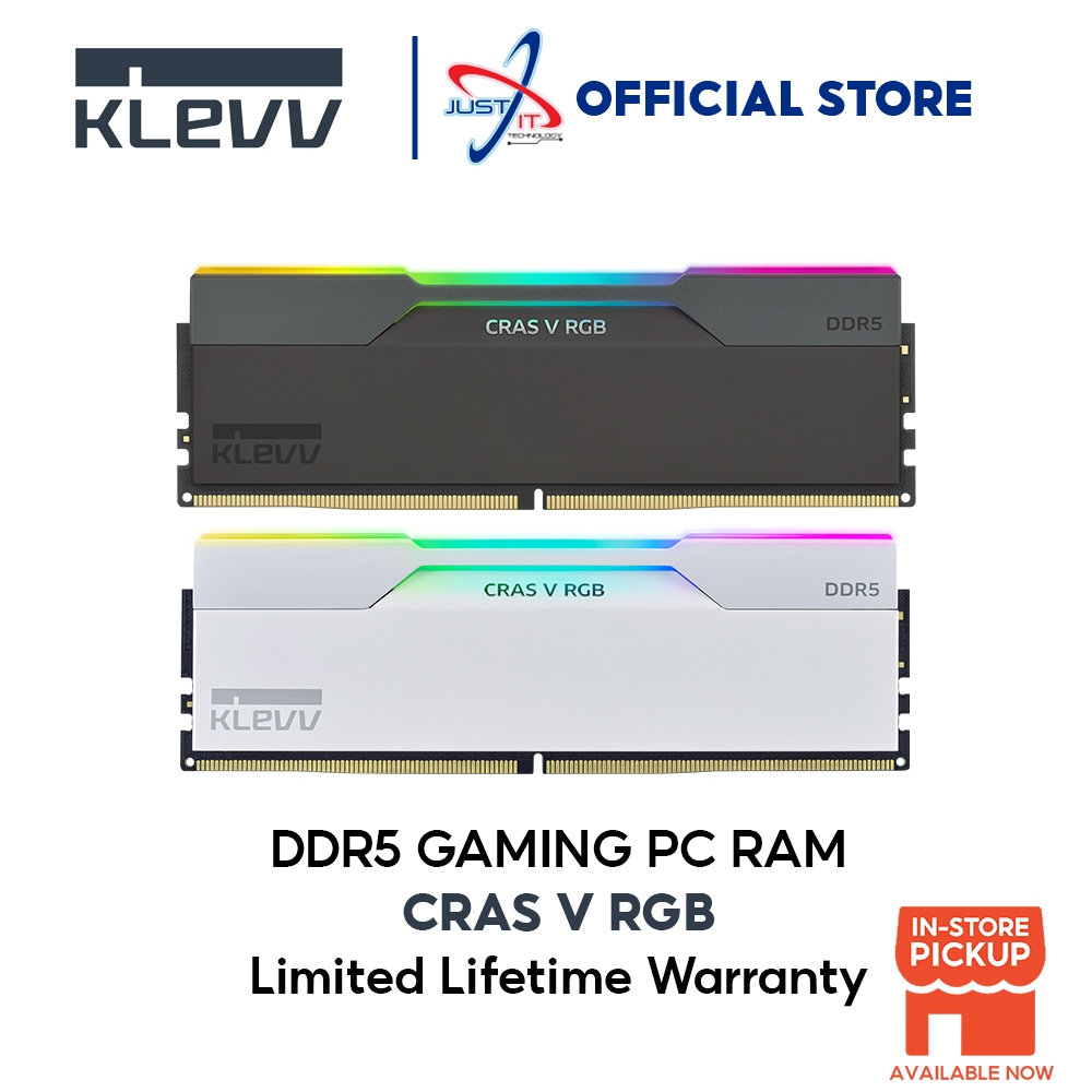 KLEVV Cras V RGB 6000mhz CL30 Gaming PC RAM - Black/White (32GB ... KLEVV Cras V RGB 6000mhz CL30 Gaming PC RAM - Black/White (32GB ...