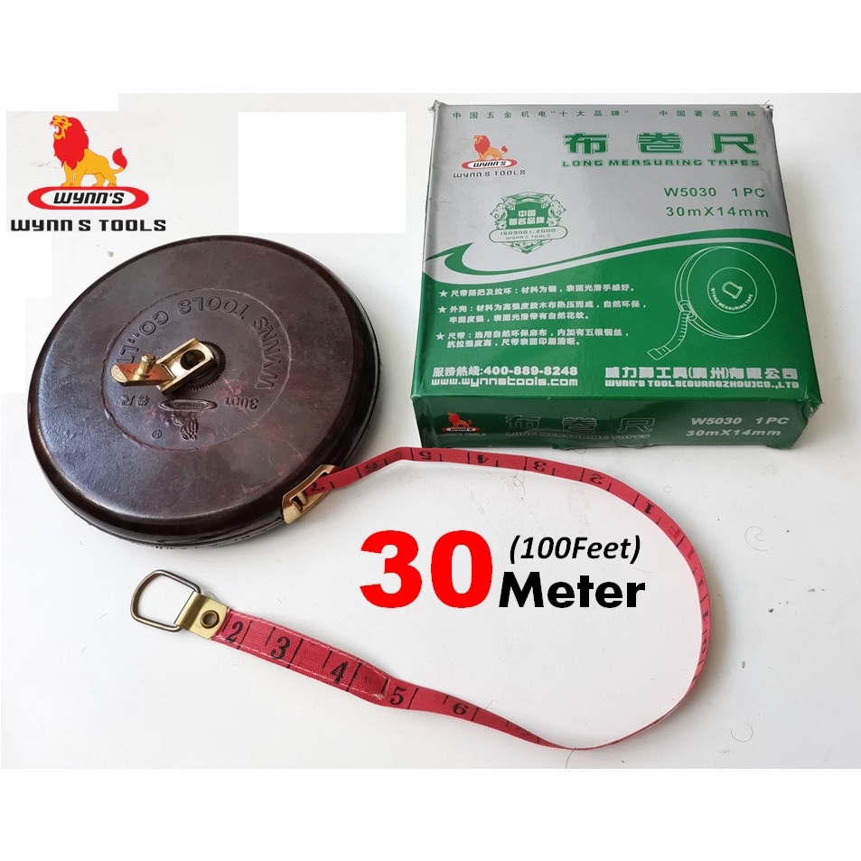 WYNNS Woven Linen Measuring Tape Retractable Flexible Cloth measure ...