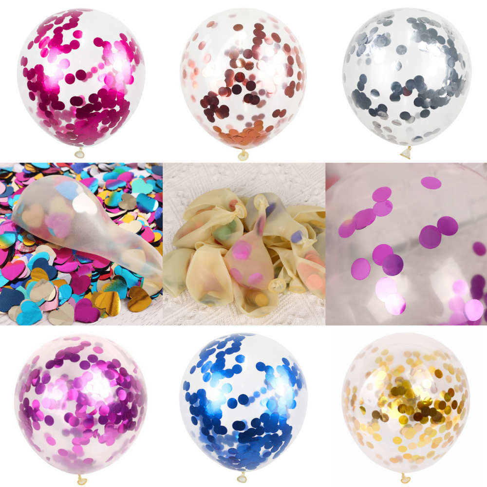 12 inch Transparent Glitter Latex Sequin Confetti Balloon Party Design ...