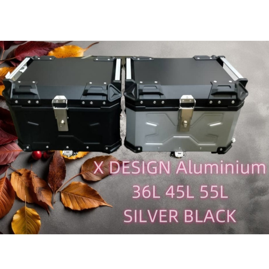 TOP BOX SILVER BLACK 36L 45L 55L > XPREMIUM DESIGN Aluminium > KOSONG ...