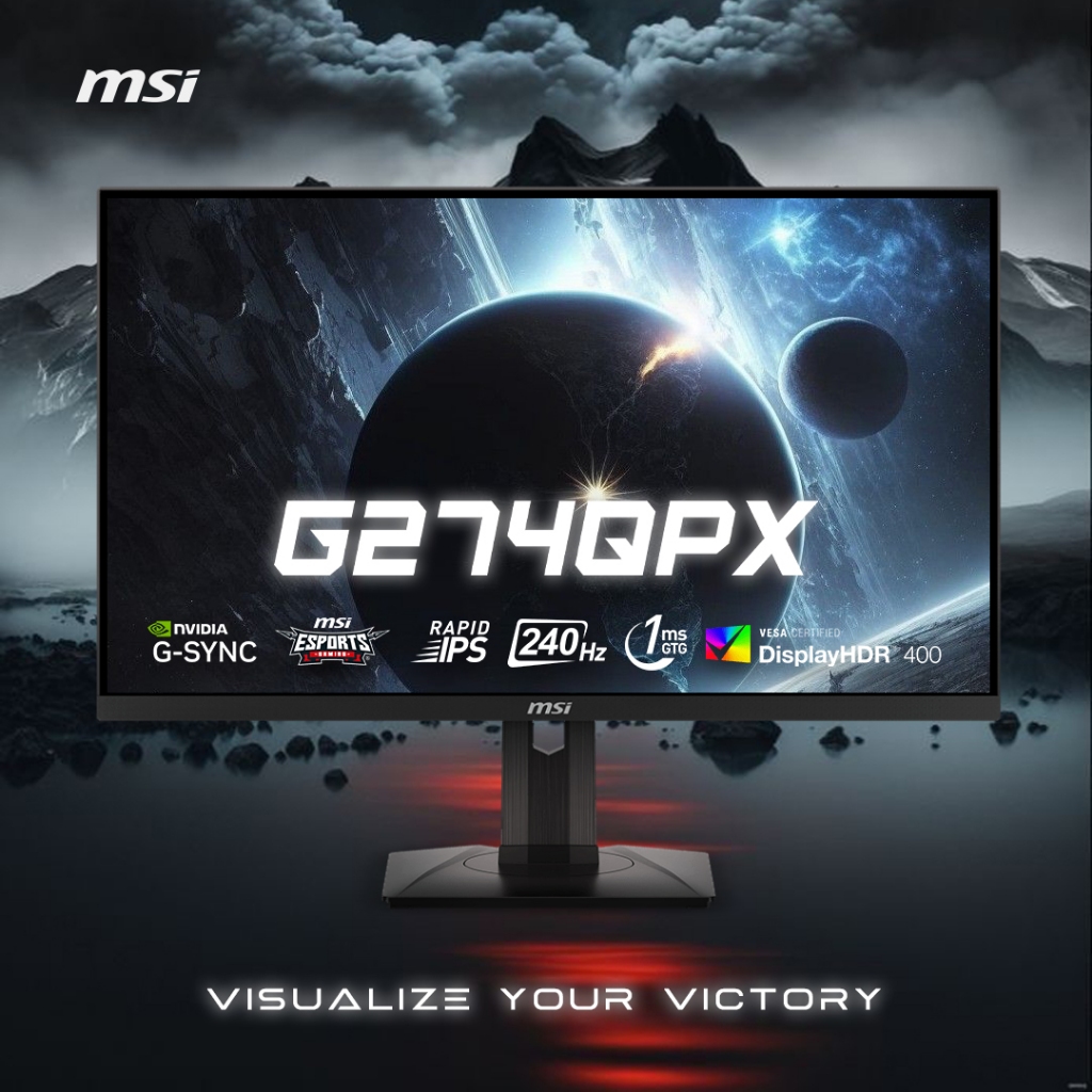 MSI G274QPX Gaming Monitor - 27", WQHD, Rapid IPS, 240Hz, 1ms, G-Sync ...