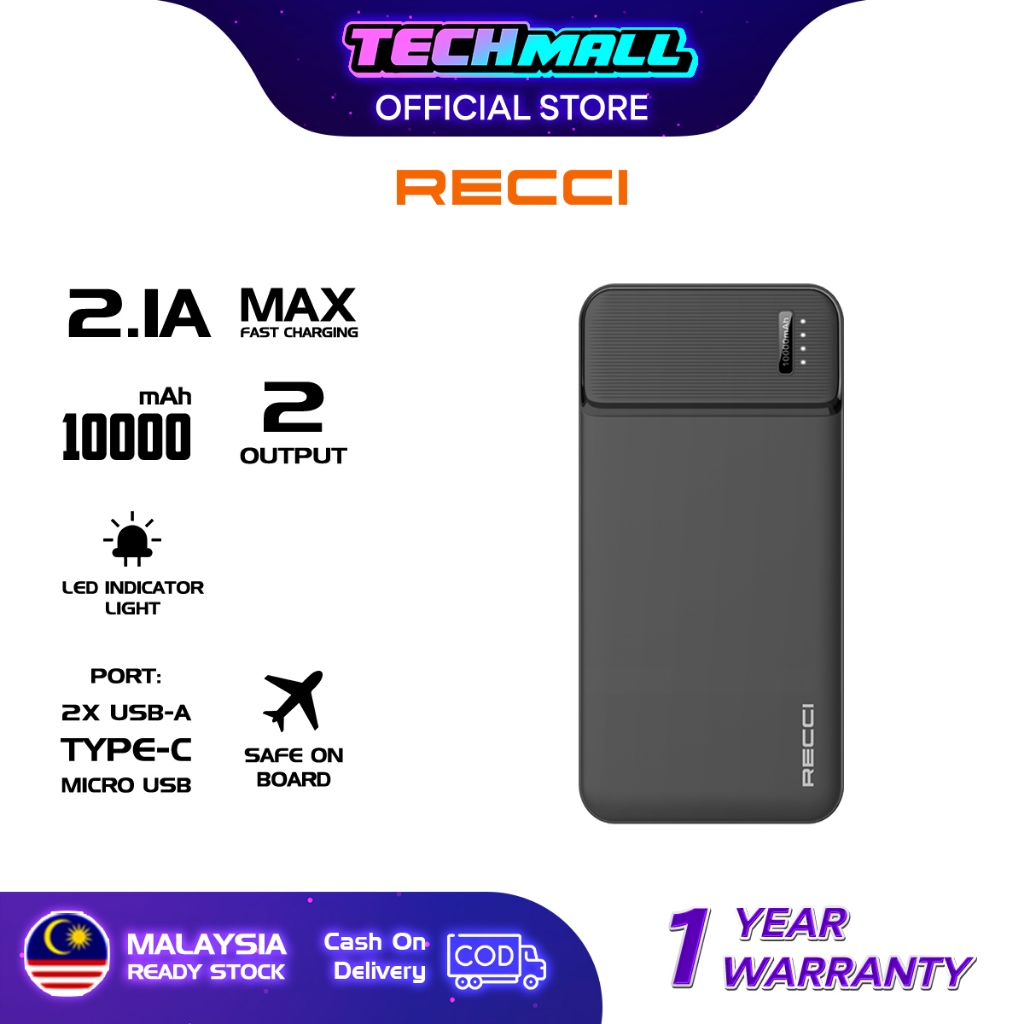 RECCI RPB-N16/N17 Fast Charging Power Bank 10000mAh/20000mAh | Shopee Malaysia