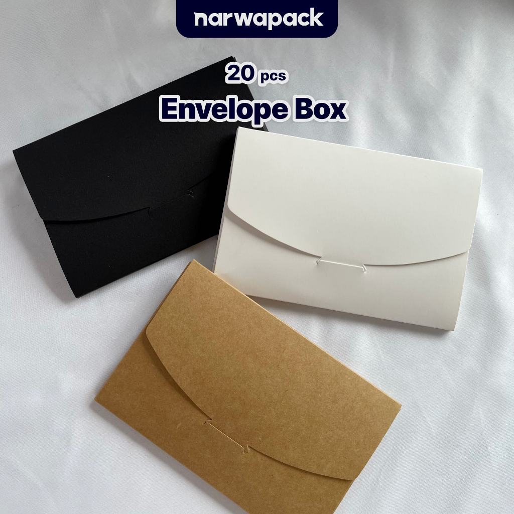 【CLEARANCE SALE】Narwapack Envelope Box 20pcs White/Black/Kraft ...