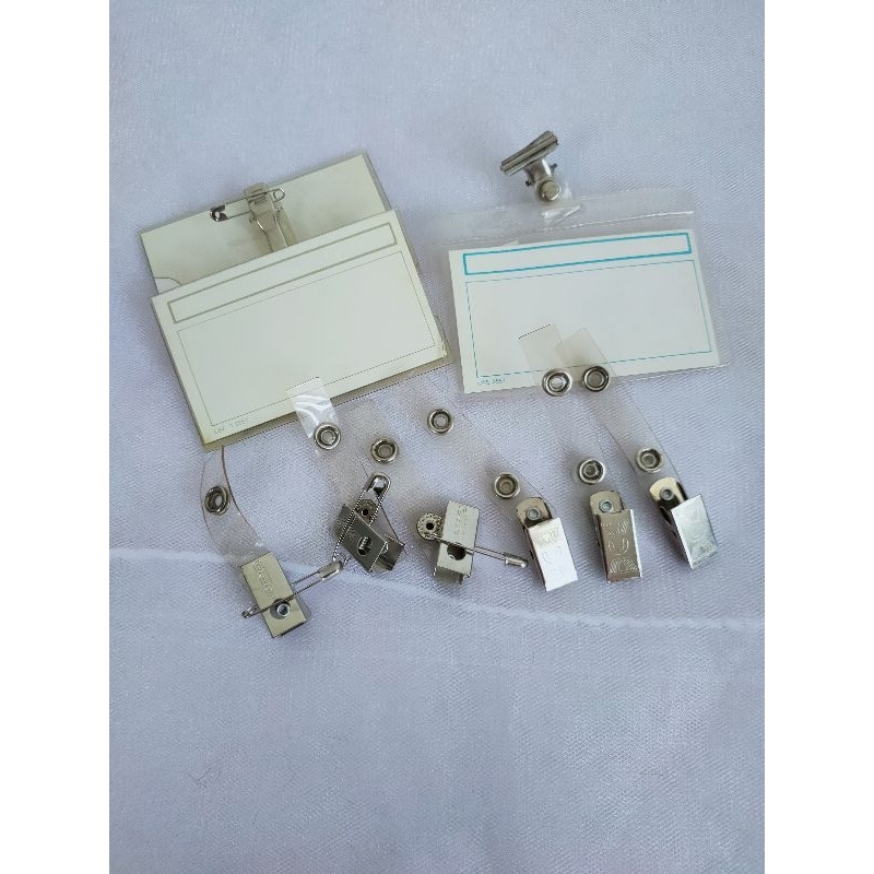 ID Card Name Tag Holder Badge Strap Clip With Plastic Clear / ID Card ...