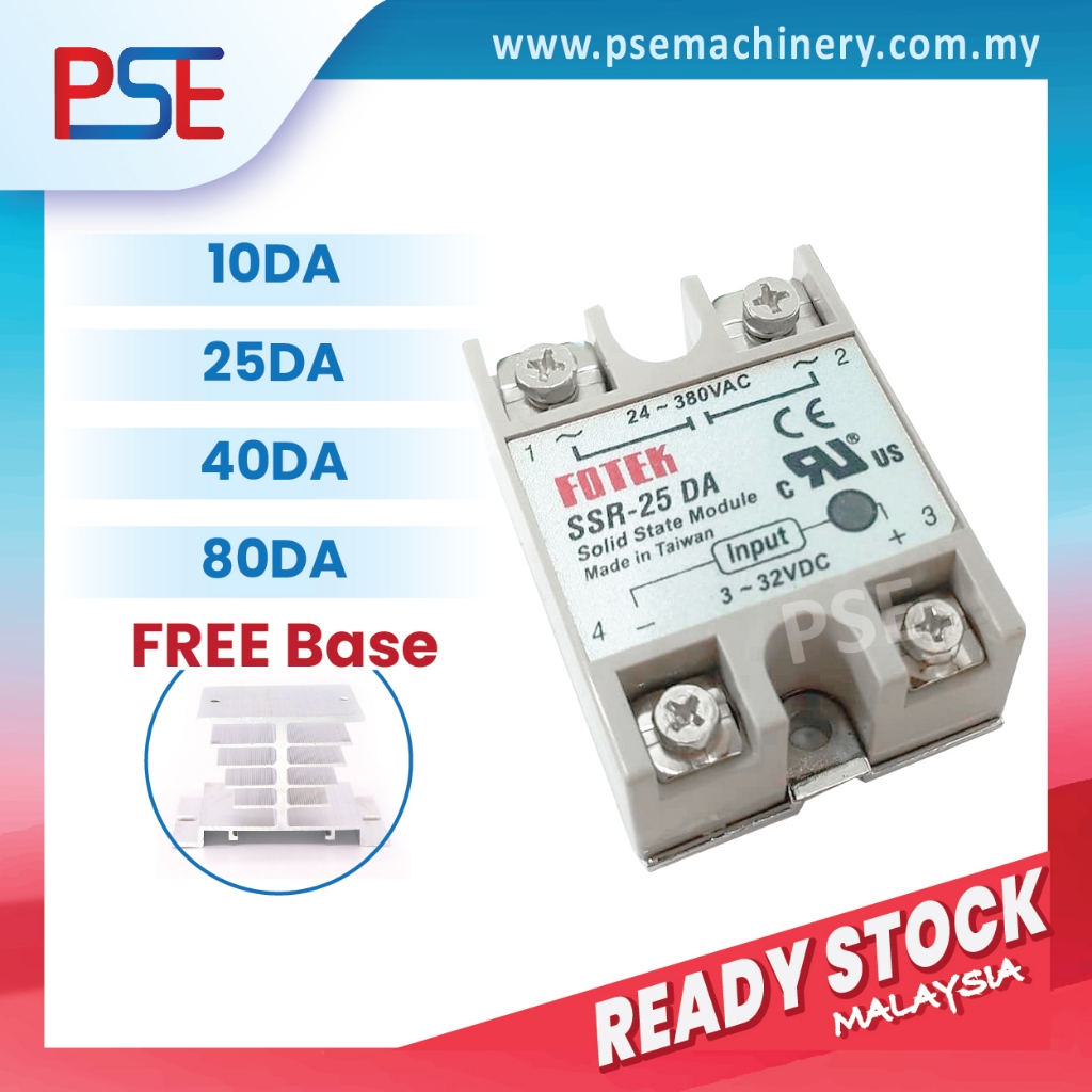 FOTEK SSR 10DA / 25DA / 40DA / 80DA DC to AC Single Phase Solid State Relay | Shopee Malaysia