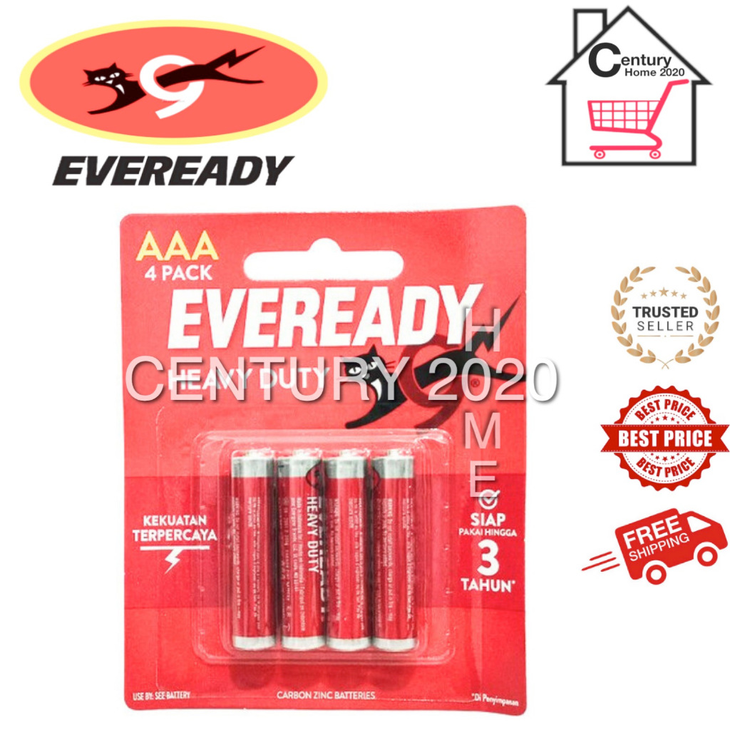 EVEREADY AAA/AA Battery Heavy Duty R03 AAA/AA Battery 1012 BP4 4pcs ...