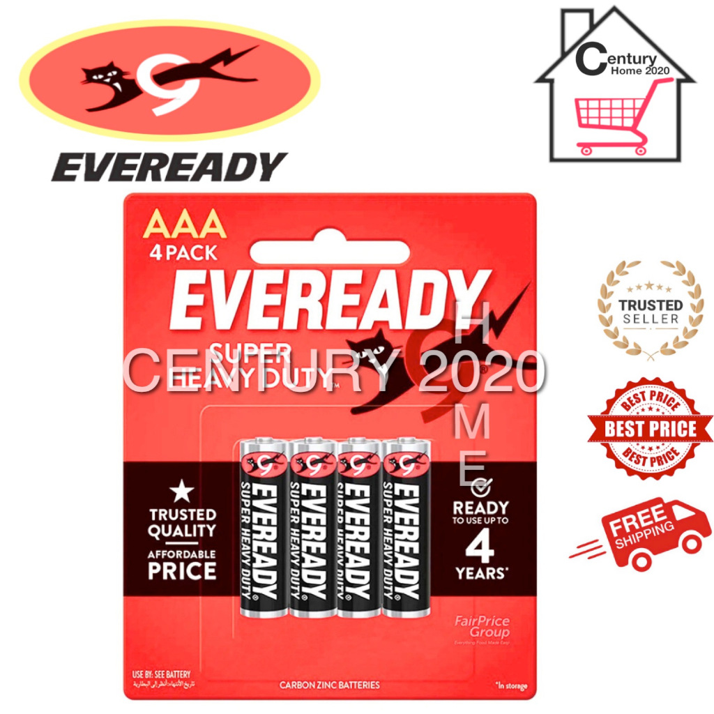 EVEREADY AAA/AA Battery Super Heavy Duty R03 AAA/AA Battery 1212 BP4 ...