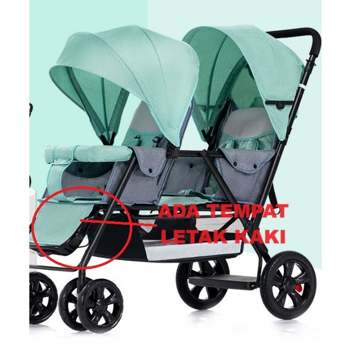 ADA TEMPAT KAKI 2 Children Stroller Twin Baby Stroller Twin Stroller 2 ...