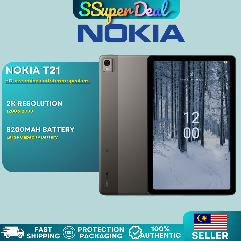 Nokia T21 with 10.36" 2K Screen, 4Gb Ram, 128Gb Storage Wi-Fi + LTE ...