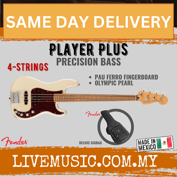 Fender Player Plus Precision Bass Guitar, Pau Ferro Fretboard - Olympic ...