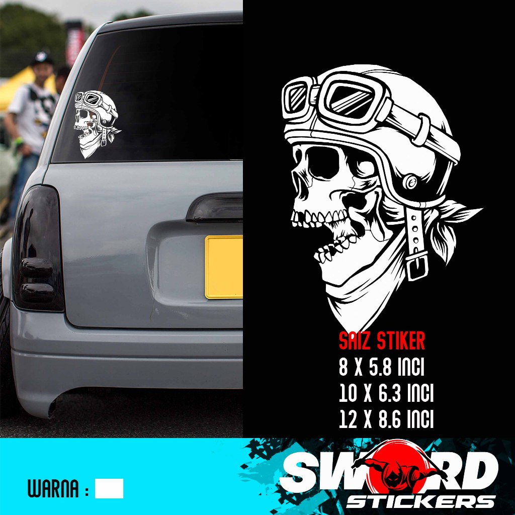 SKULL RIDER STICKER / MOTOR / KERETA / LORI / TRUCK / 4x4 | Shopee Malaysia