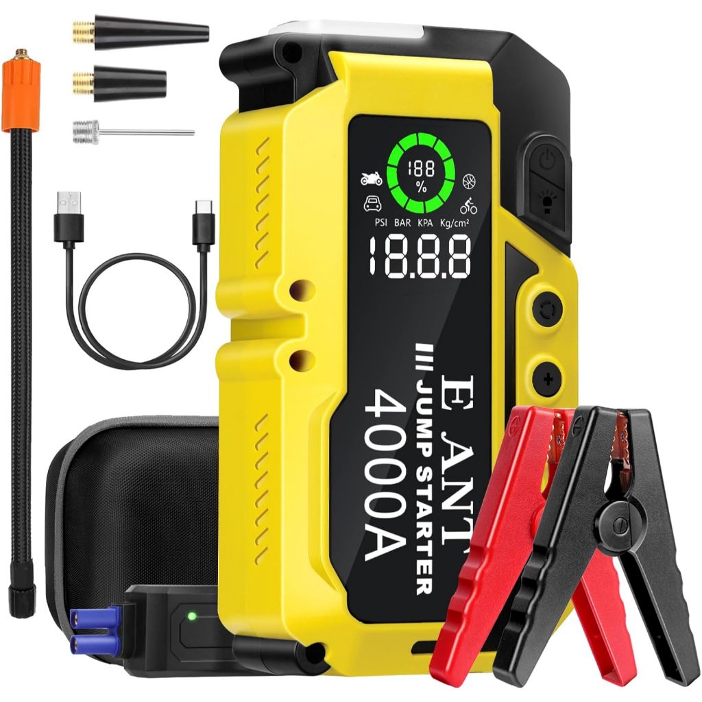 AD Q15 Car Jump Starter & Air Compressor Tire inflator 150PSI 10L Gas ...