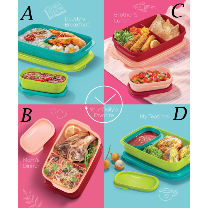 Tupperware Foodie Buddies Buddy Lunch Box 560ml & 120ml Lunch box ...