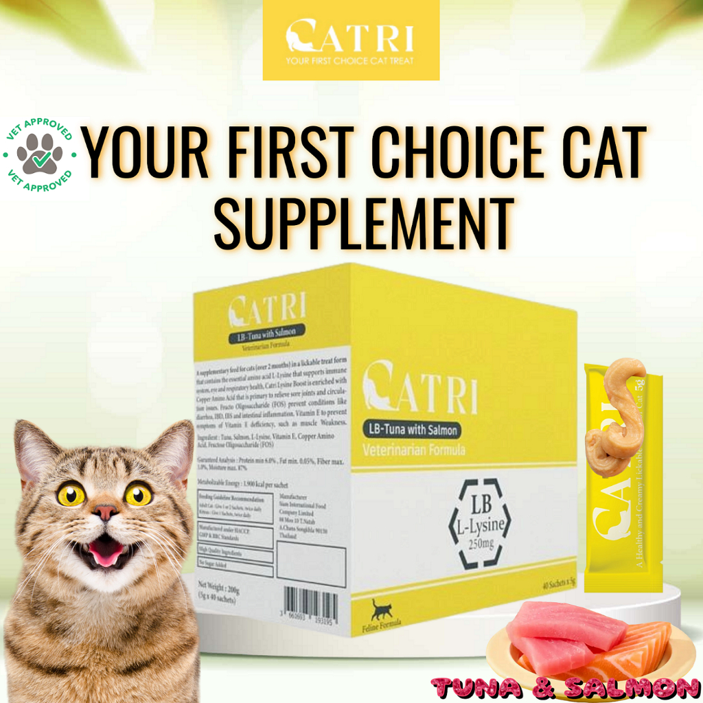 Catri Lysine Boost Eye Care For Cat with Lysine 250mg Cat Treat Creamy ...