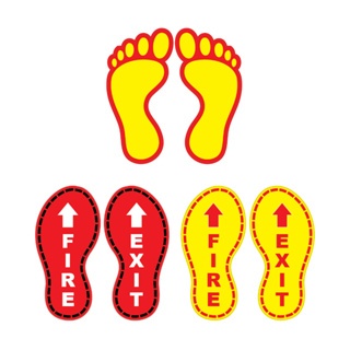 Fire Exit Footprint Sticker Footprints Floor Laminated Sign Sticker ...
