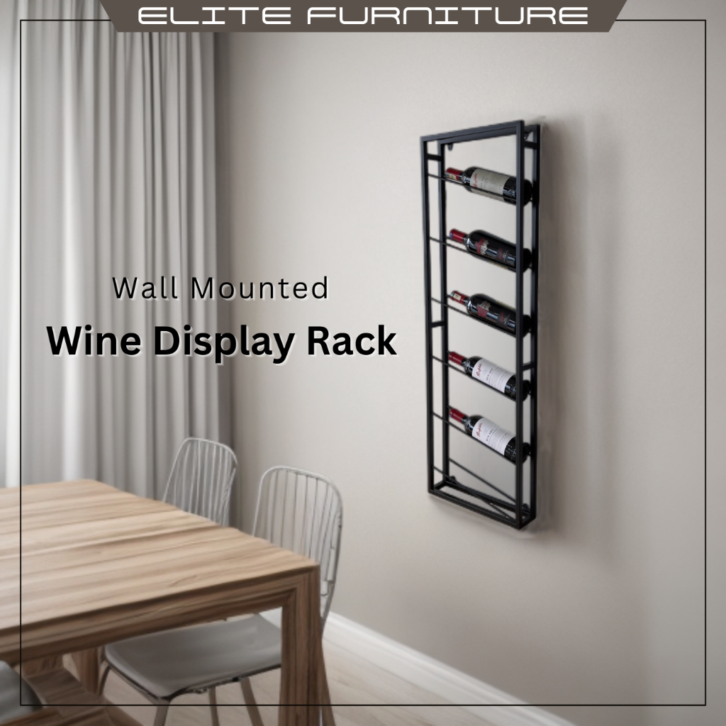 𝙀𝙇𝙄𝙏𝙀 𝙁𝙐𝙍𝙉𝙄𝙏𝙐𝙍𝙀 Metal Wine Display Rack Wine Holder Wall-Mount ...