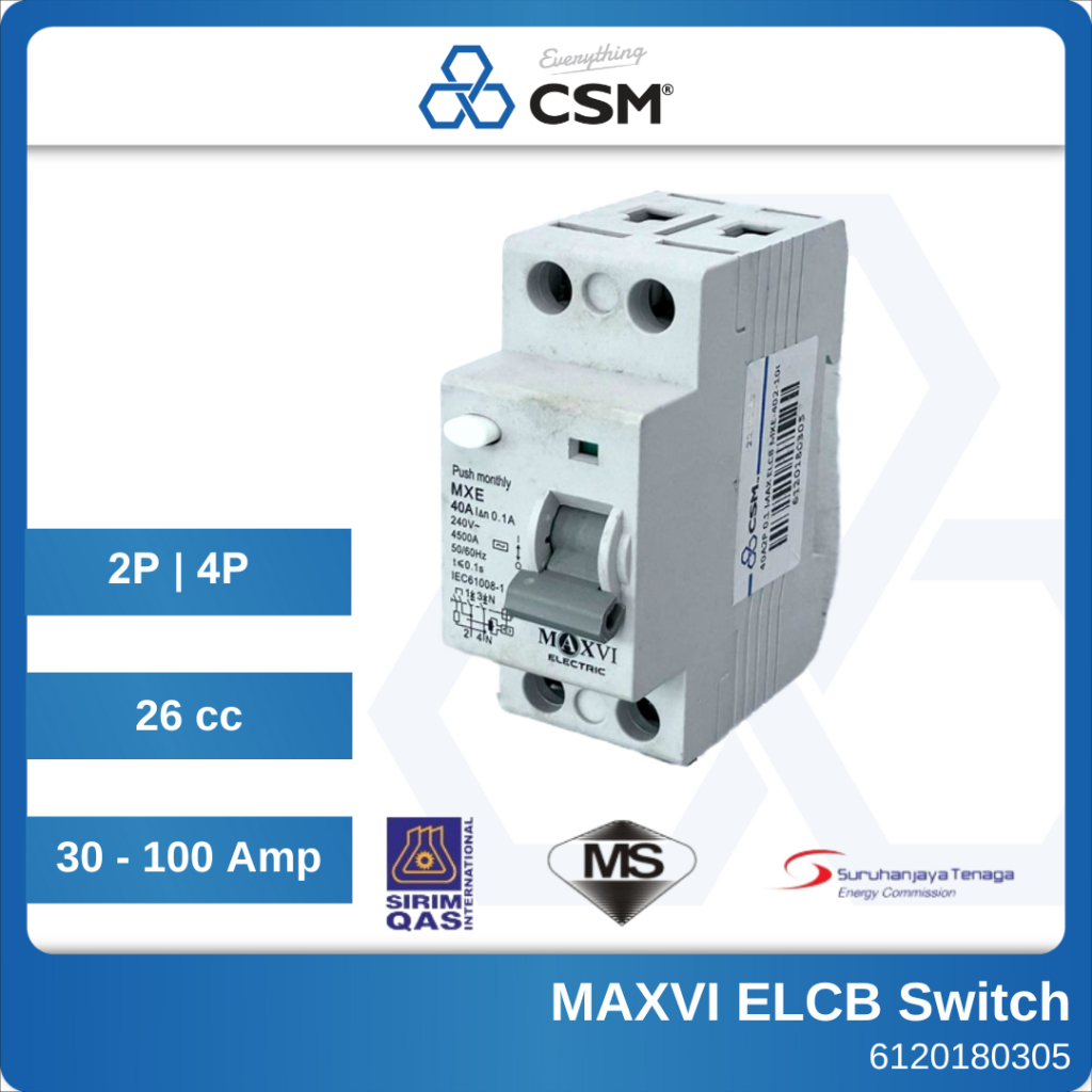 MAXVI 40A 63A 2Pole 4Pole ELBC Residual Current Operated Circuit ...