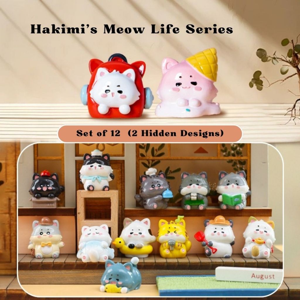 【BLIND BOX】 Hakimi's Meow Life Cute Cat Resin Figure Desk Decoration ...