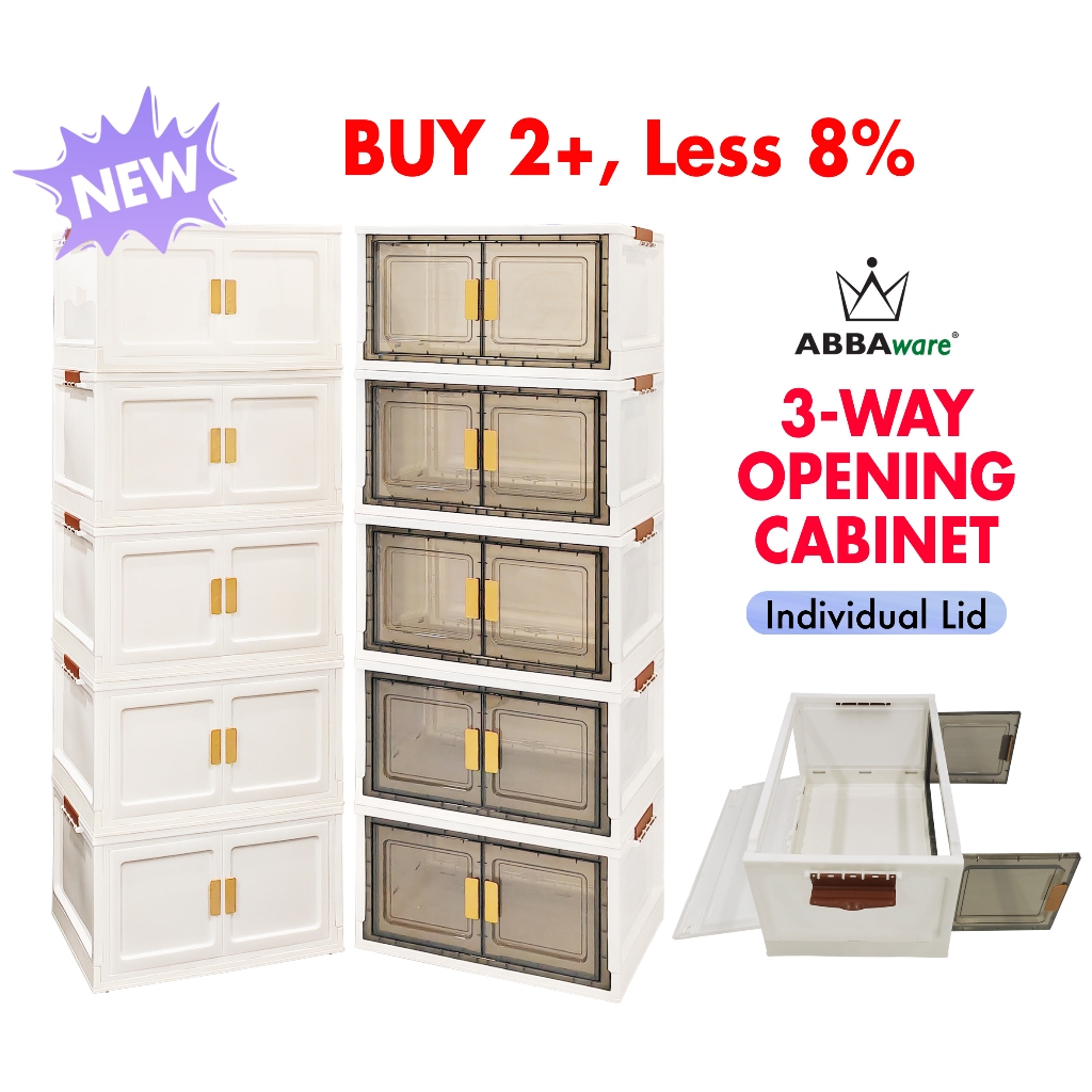 ABBAware 1/2/3/4/5 Layers Twin Doors Storage Cabinet/ Stackable ...