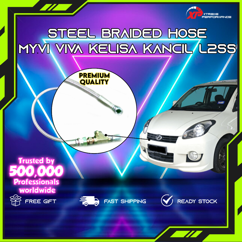 Steel Braided hose - Pipe minyak masuk ke turbo untuk Myvi Viva Kelisa ...