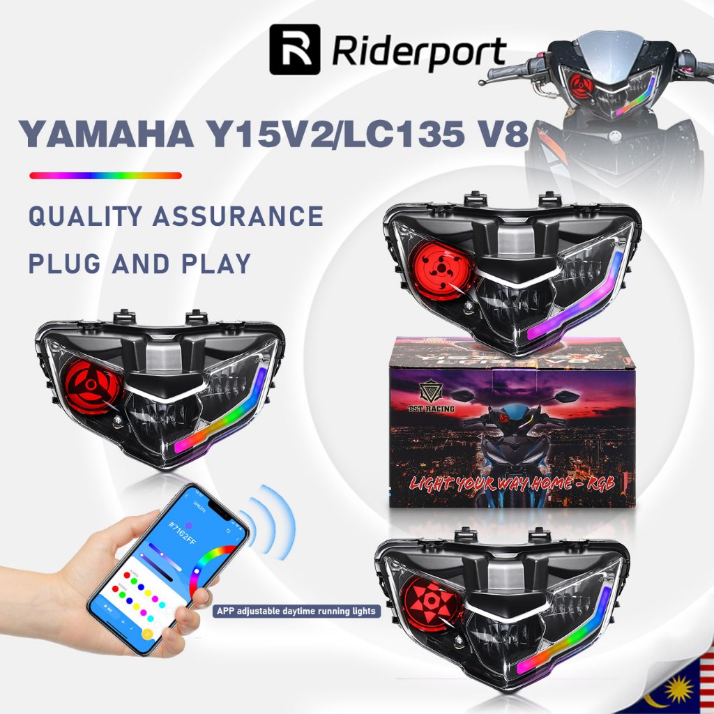 Lampu Depan LED Y15ZR V2 LC135 V8 Headlamp 135LC V8 FI Y15 Single Devil Eyes Head Light ...