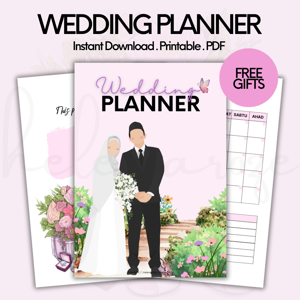 Wedding Planner Printable PDF Checklist Kahwin Tunang Nikah Boleh Cetak ...