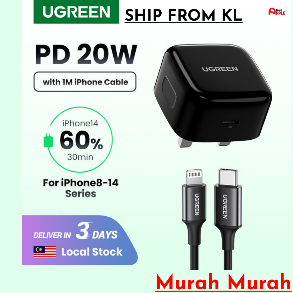 UGREEN PD20W Fast Charger for Apple 20W USB-C Power Adapter iPhone ...