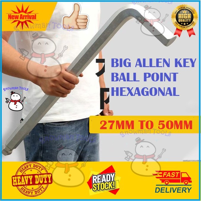 27-50MM BIG SIZE HEX BALL POINT BESAR Allen Key LARGE DRIVER L WRENCH ...
