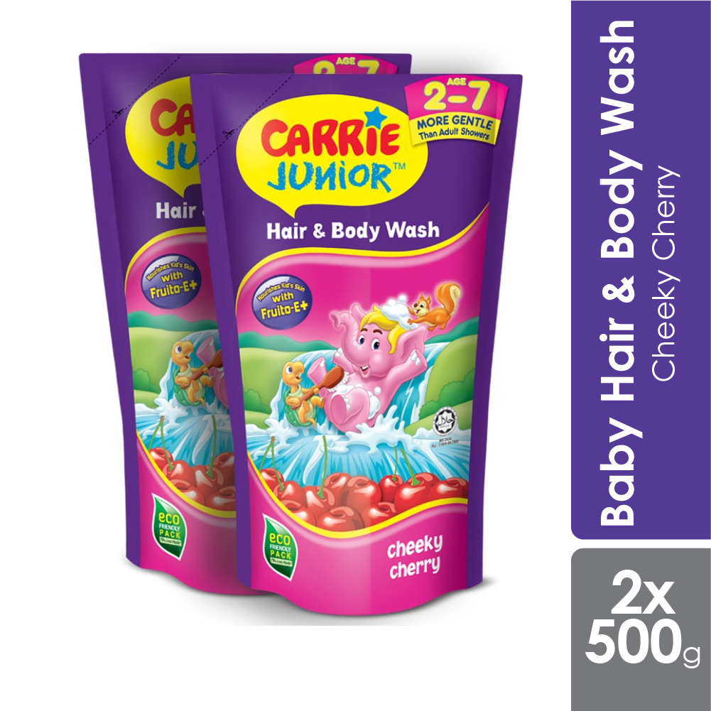 CARRIE JUNIOR Hair & Body Wash Cheeky Cherry Refill Pack 500gx2 Twin Pack | Shopee Malaysia
