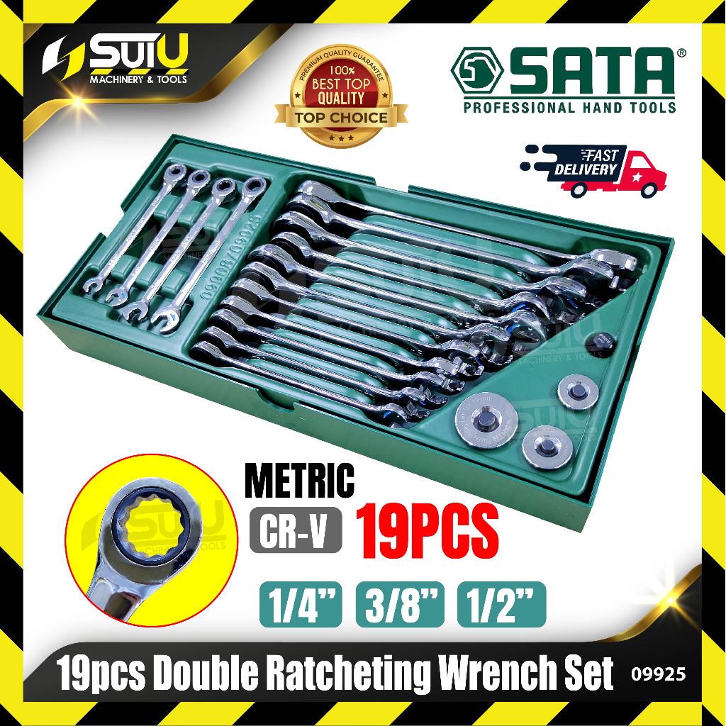 SATA 09925 19PCS Double Ratcheting Wrench Set (METRIC) | Shopee Malaysia