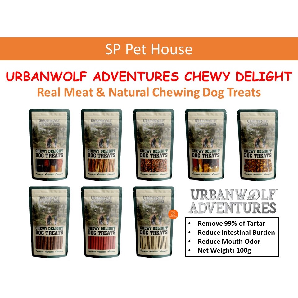 Urbanwolf Adventures Chewy Delight Dog Treats 100g (8 Assorted Flavours ...