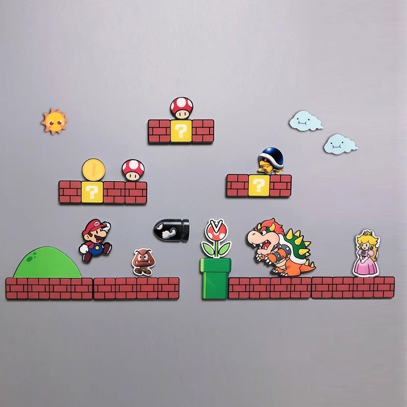 Super Mario Fridge Magnet Magnet Personality Creative Set Acrylic Mario ...