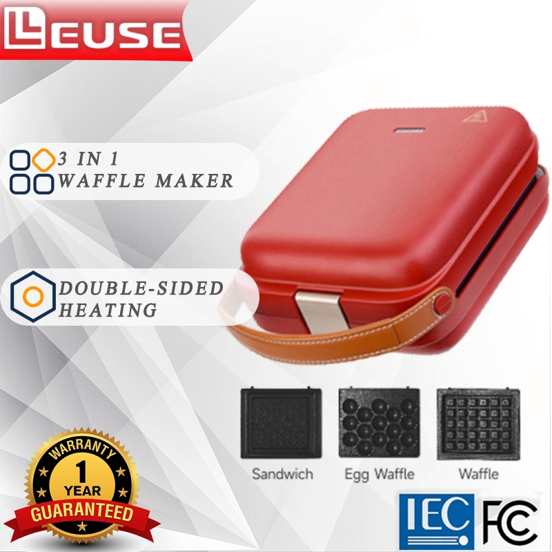 LEUSE Waffle Maker 2 in 1 Sandwich Pancake Bread Maker for Kitchen ...
