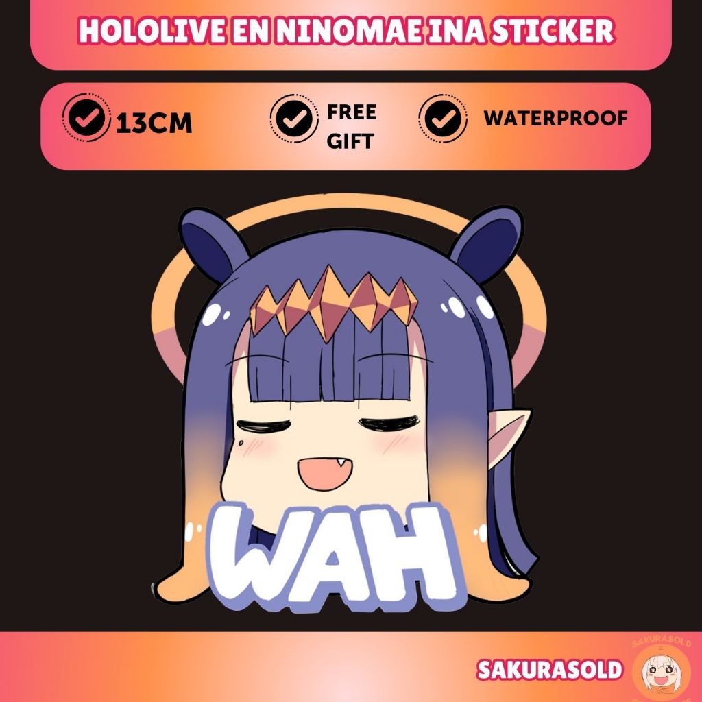Hololive En Myth Stickers Ninomae Ina'Nis Sticker Hololive Ina EN ...