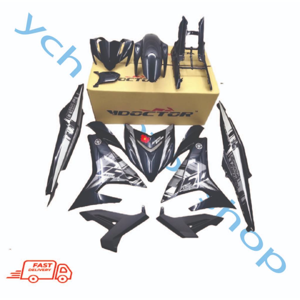 YAMAHA Y15 Y15ZR V2 Y15 V2 Y15 ZR V2 DOCTOR SP BLACK VIETNAM EDITION COVER SET STICKER TANAM ...