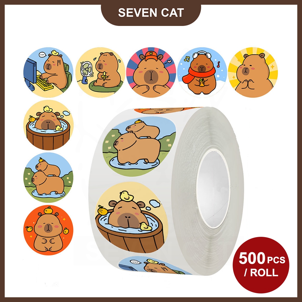 500pcs Round Cute Cartoon Sticker with 8 designs / Parcel Labels ...