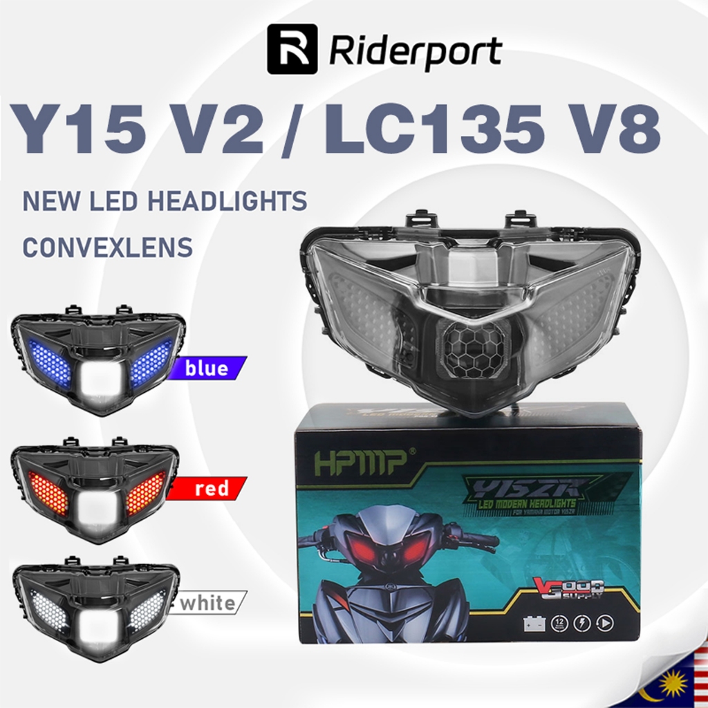 HPMP HEAD LAMP LED HEADLIGHT LC135 V8 Y15ZR V2 Y15 V2 LC135FI HEAD LIGHT LED HEAD LAMP LAMPU ...