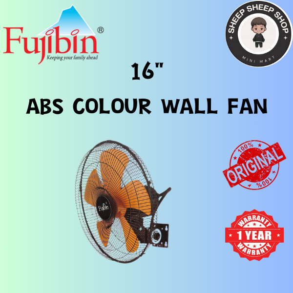 [ NEW ] Fujibin 5 Blade Abs Colour Industrial Wall Fan (16") FBW-16P ...
