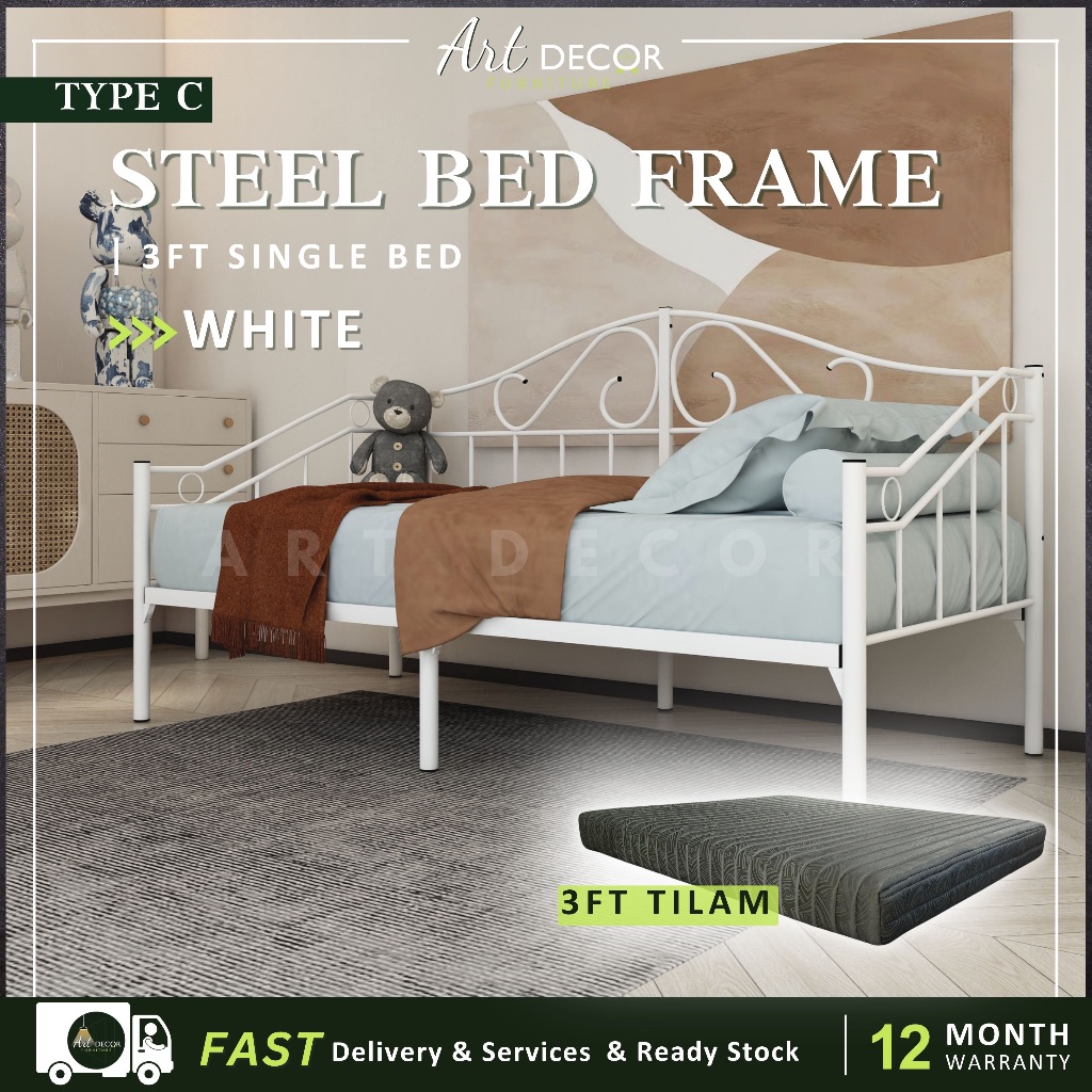 🔥READY STOCK🔥Single Bed Frame with tilam single/ Katil Bujang/Set 3ft ...